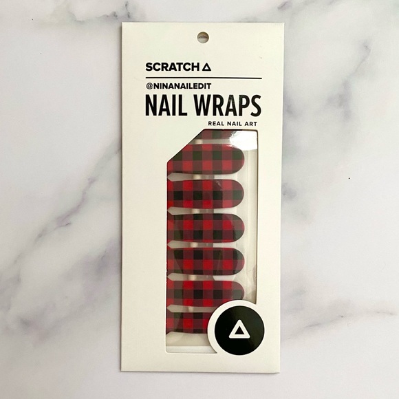 Scratch | Makeup | Scratch Buffalo Plaid Red Black Nail Strips | Poshmark